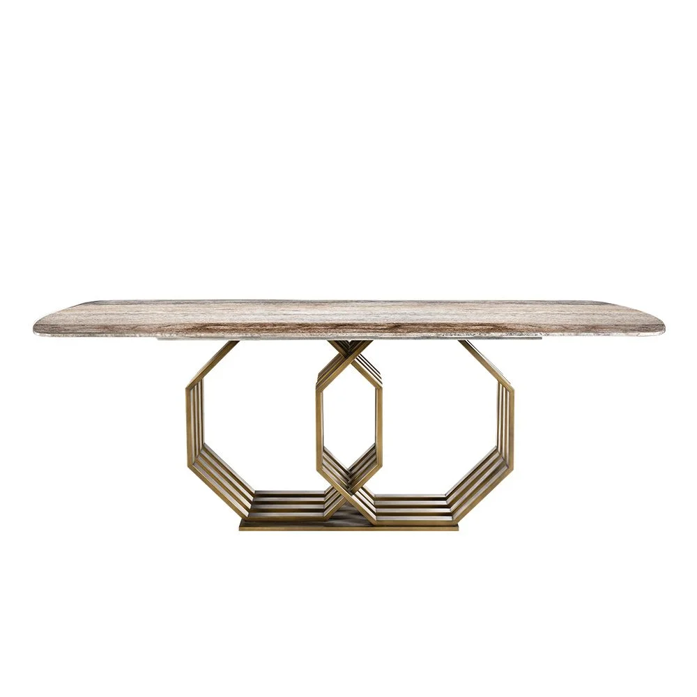 Bronze Ring Base Dining Table | ROZEL
