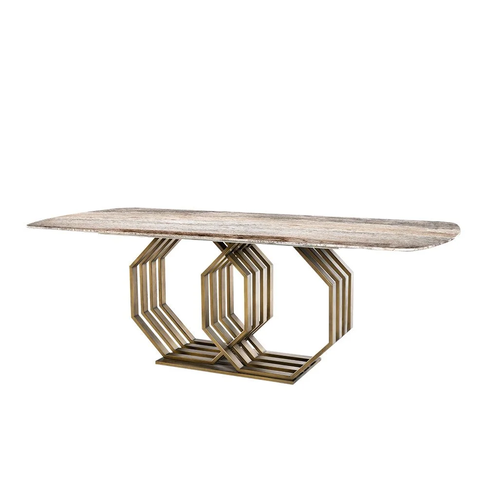Bronze Ring Base Dining Table | ROZEL